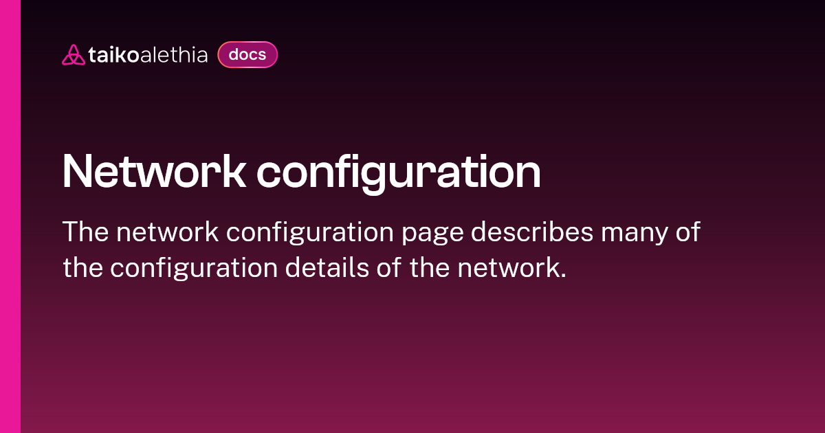 Network configuration | Docs Network configuration | Docs