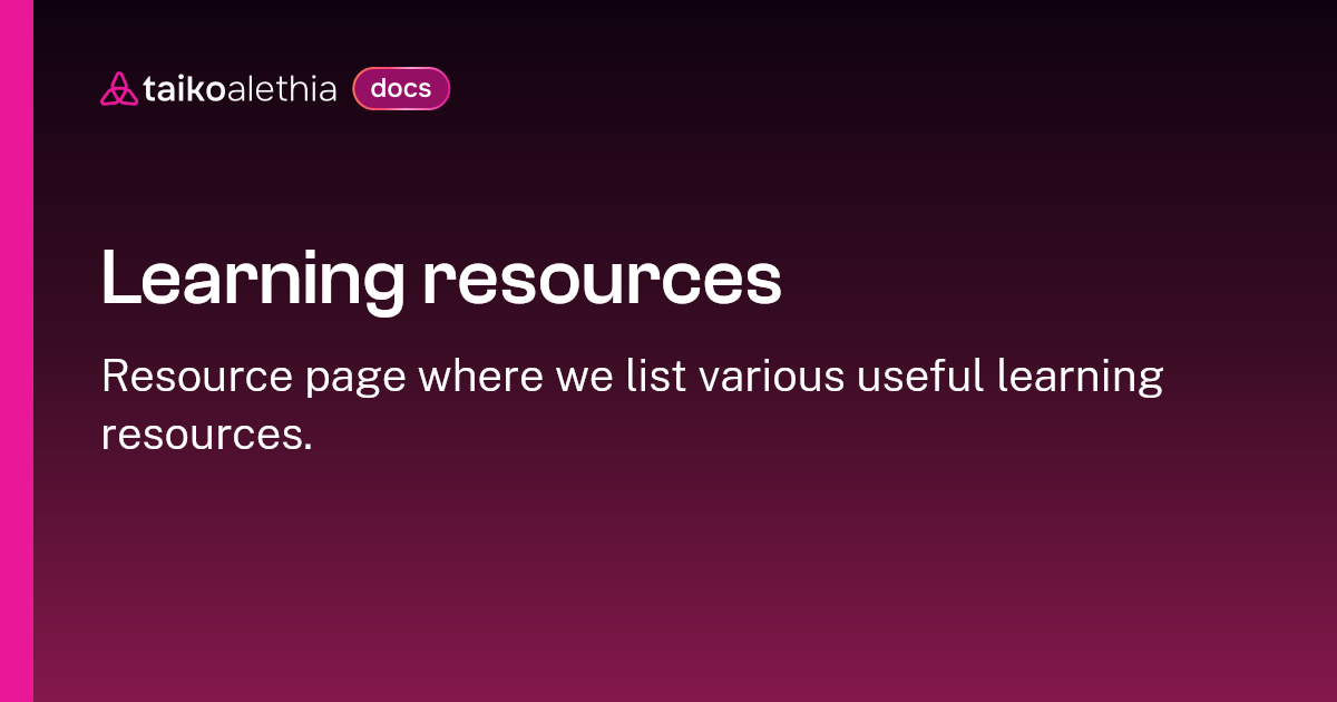 Learning resources | Docs